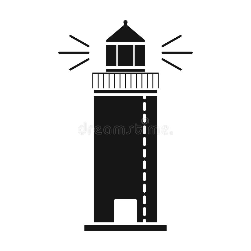 Black White Lighthouse Beach Icon Stock Illustrations – 1,089 Black ...