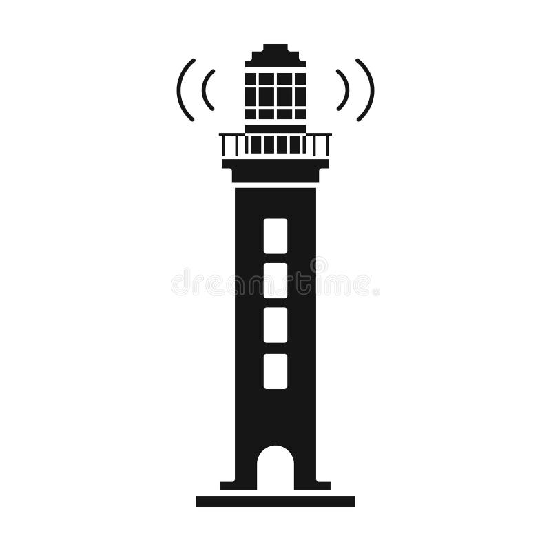Black White Lighthouse Beach Icon Stock Illustrations – 1,089 Black ...