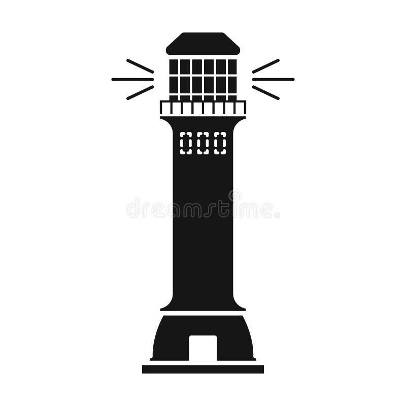Black White Lighthouse Beach Icon Stock Illustrations – 1,089 Black ...