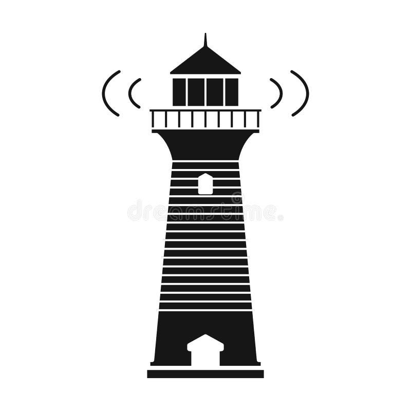 Black White Lighthouse Beach Icon Stock Illustrations – 1,089 Black ...