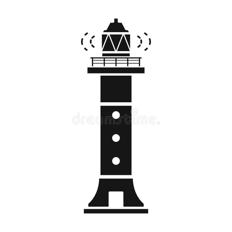 Black White Lighthouse Beach Icon Stock Illustrations – 1,089 Black ...