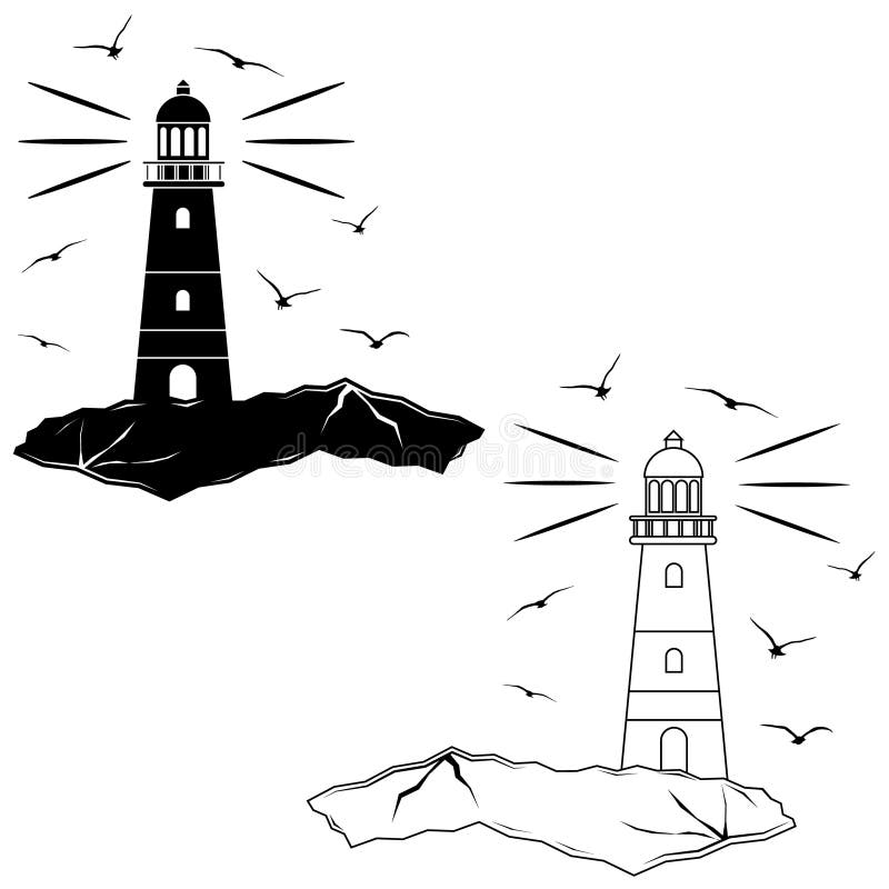 Lighthouse Vector Icon Set. Beacon Illustration Sign Collection ...
