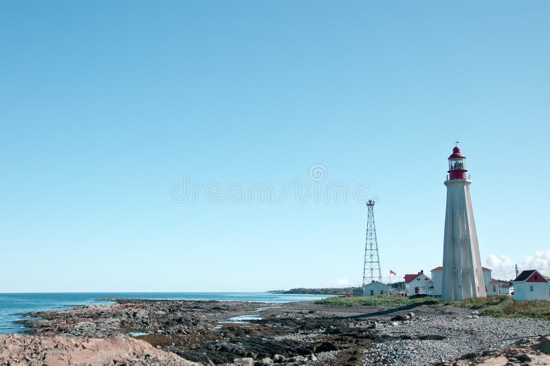 Lighthouse and village stock photo. Image of canada, coastline - 11246434