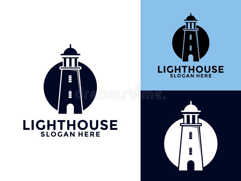 Lighthouse Logo. Harbor Icon. Light Beacon Symbol Stock Vector ...