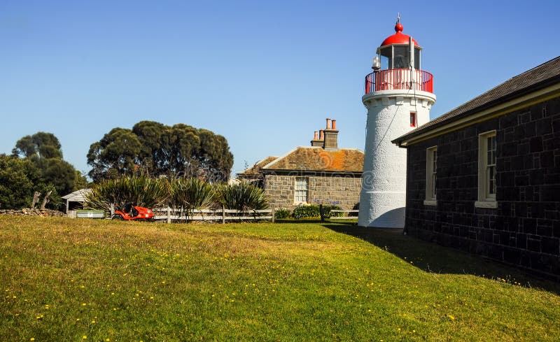 The Lighthouse at Warrnambool. Stock Image - Image of rope, barrel ...