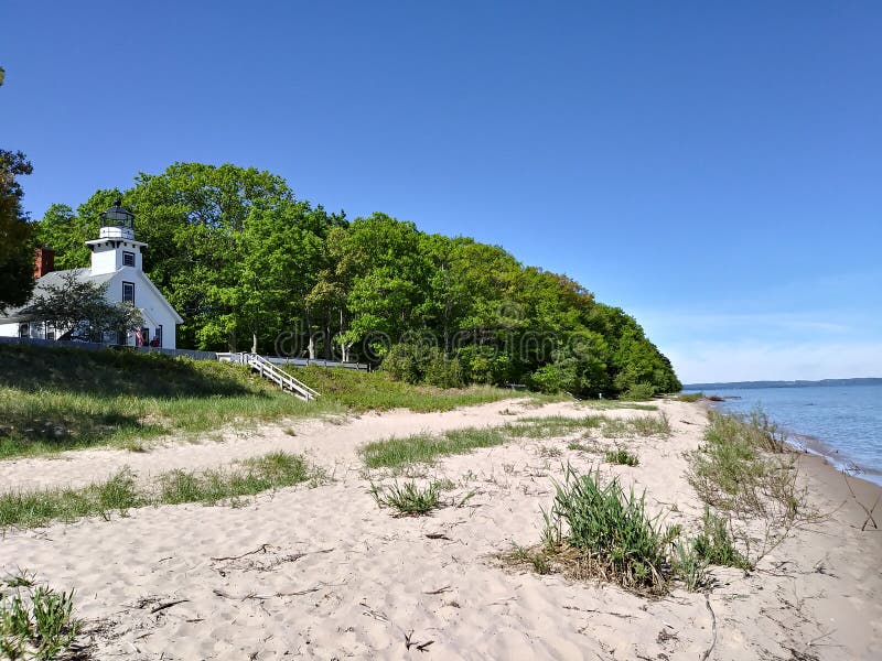 Lighthouse Water Sea Waves Beach Sand Pebbles Stock Photo - Image of ...