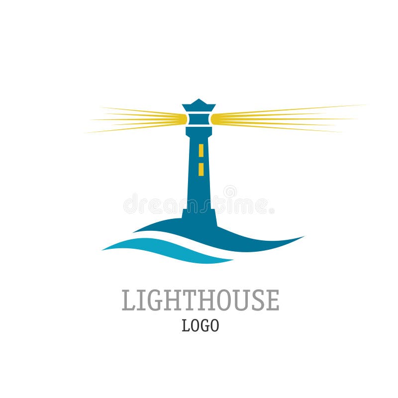 Lighthouse with Waves Simple Logo Stock Vector - Illustration of ocean ...