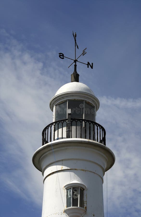 Lighthouse with Weather Vane Stock Image - Image of outdoors, railing ...