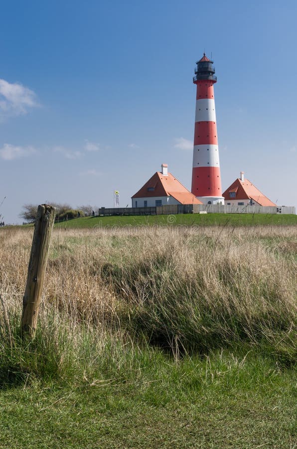 Lighthouse Westerhever stock image. Image of house, landmark - 39982519