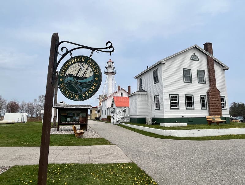 The Lighthouse at White Point in Michigan Editorial Photography - Image ...