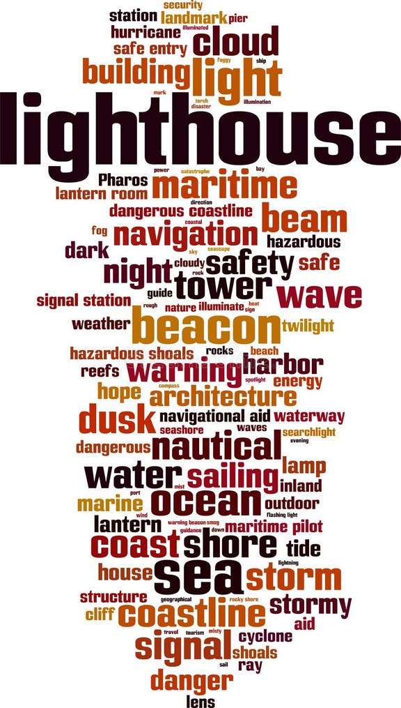 Lighthouse word cloud stock vector. Illustration of light - 174872256