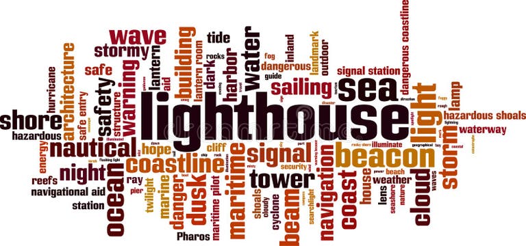 Lighthouse word cloud stock vector. Illustration of pilot - 271688265
