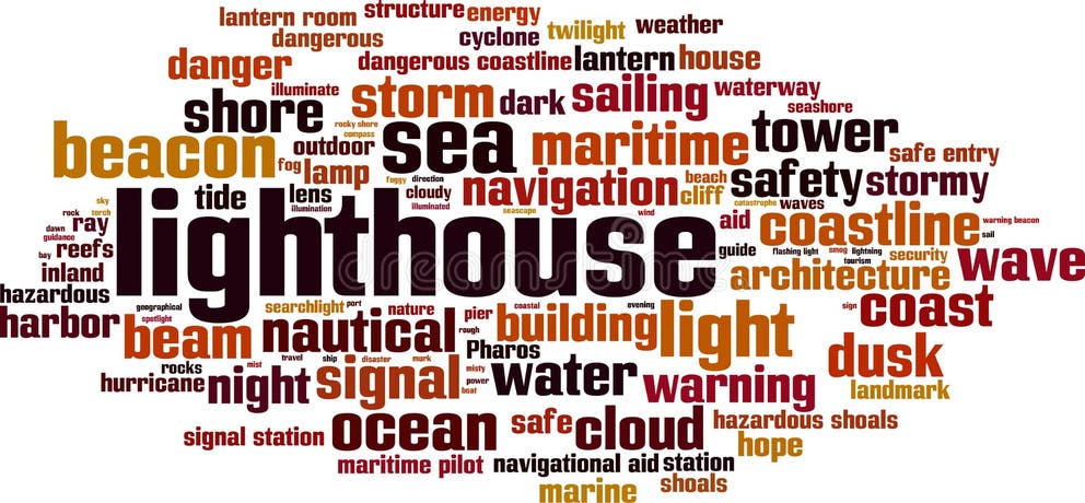 Lighthouse word cloud stock vector. Illustration of building - 161626922
