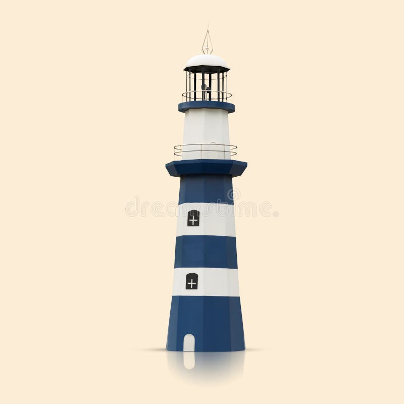 Lighthouses Blue with White Strips Stock Photo - Image of sailing, beam ...