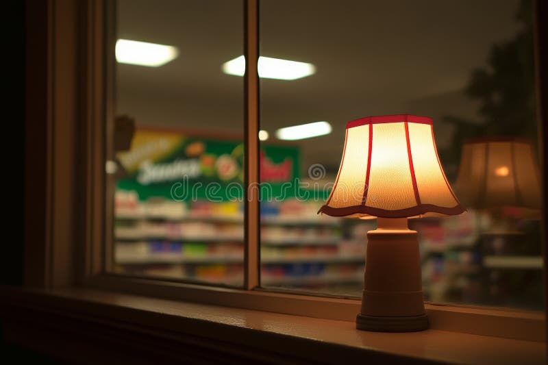 Lighting and Advertisements Inside the Supermarket Store Windows Stock ...