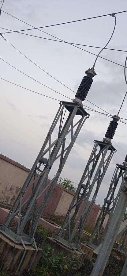 Lighting Arrester Connected in Sub Station Stock Photo - Image of ...