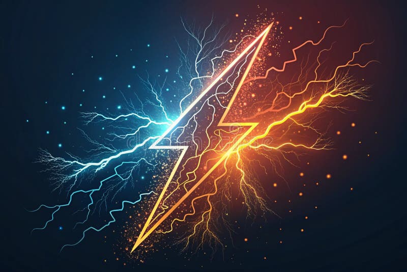 Lighting Bolt Form Lines, Triangles and Particle Style Design ...