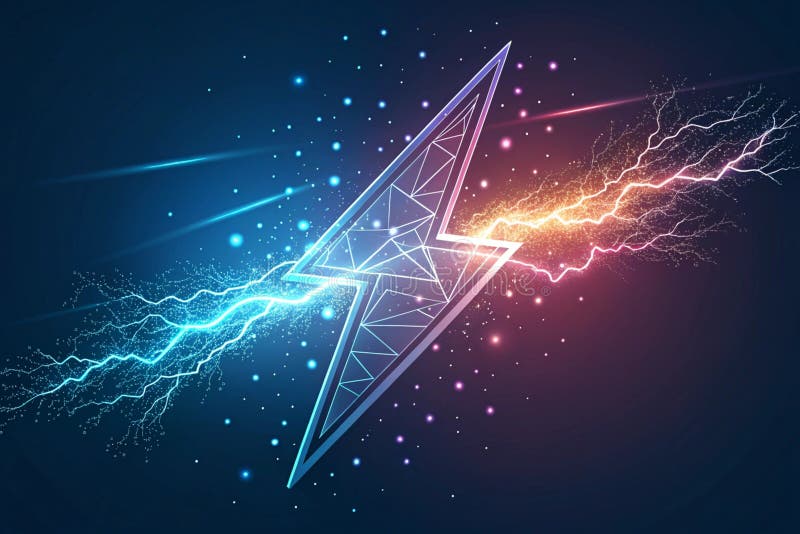 Lighting Bolt Form Lines, Triangles and Particle Style Design ...