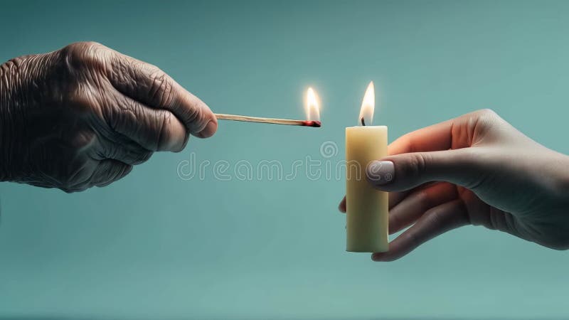 Lighting a Candle by Matchstick Flame Stock Footage - Video of hope ...