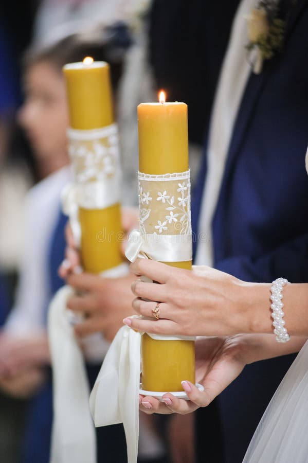 Lighting Candle on Wedding Reception Stock Image - Image of floral ...