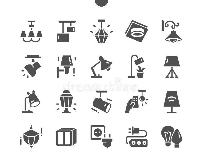 Lighting. Chandelier and Wall Lights. Stock Vector - Illustration of ...