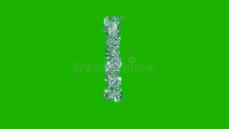 Lighting Clear Brilliants Font - Letter I on Chroma Key Screen ...