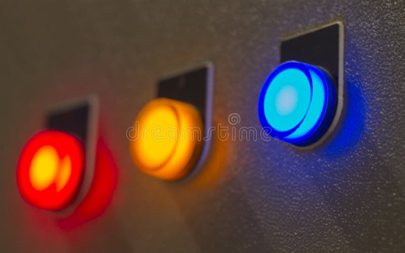 Lighting on Control Panel of Machine. Stock Image - Image of switch ...