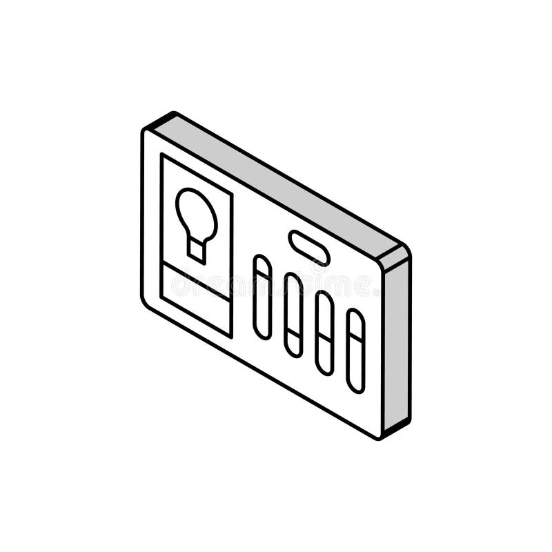 Lighting Controls Efficient Isometric Icon Vector Illustration Stock ...
