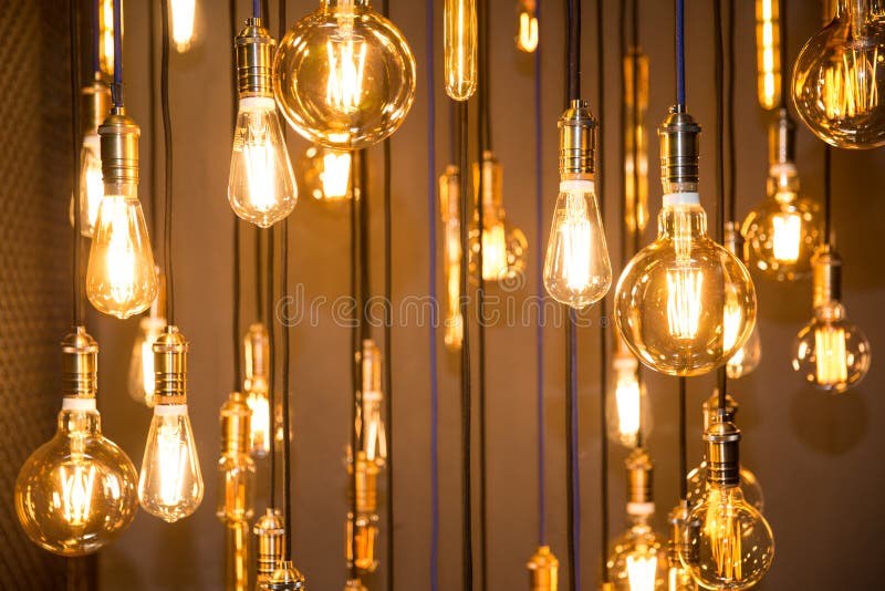 Lighting Decor. Old Vintage Fashion Light Bulbs Stock Image - Image of ...