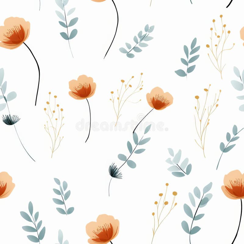 Minimalist Floral Botanical Lighting Design on White Background Stock ...