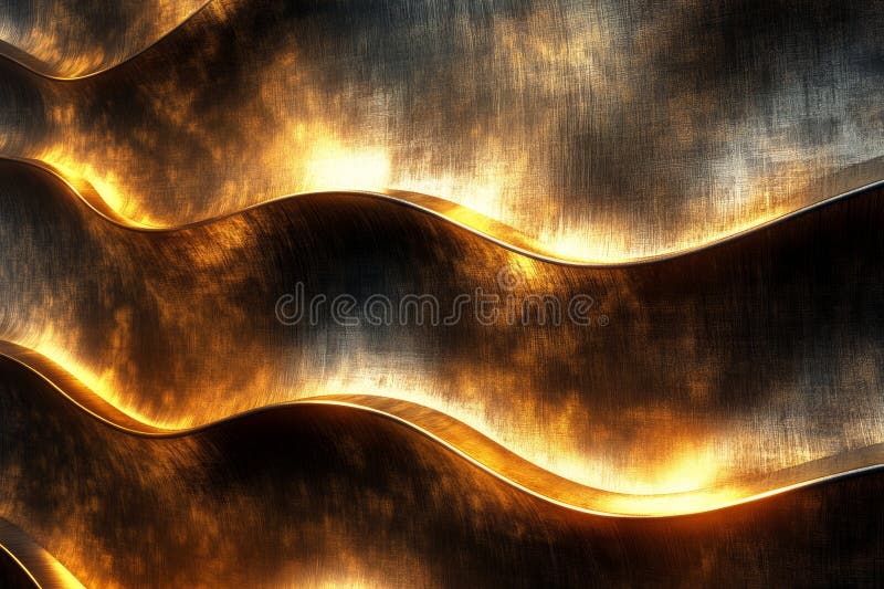 Lighting Effects Create a Stunning Metallic Wave Pattern on the Surface ...