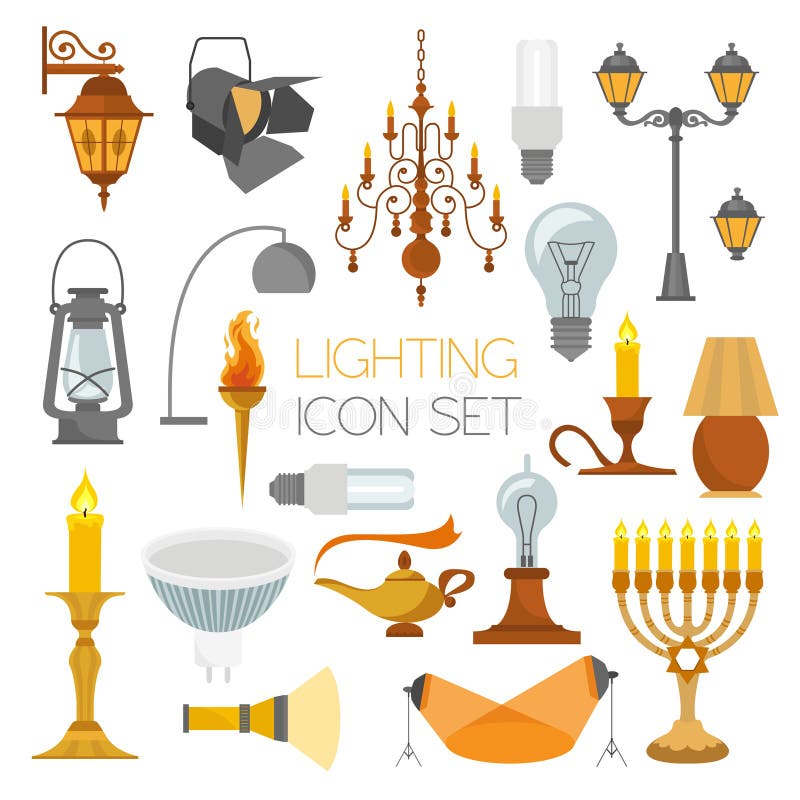 Lighting elements icon set stock vector. Illustration of camera - 78365306