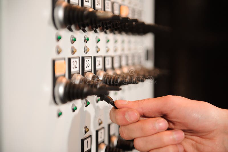 The Lighting Engineer Adjusts the Lights on Stage Stock Photo - Image ...