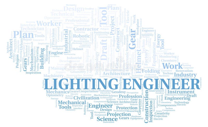 Lighting Engineer Typography Word Cloud Create with the Text only Stock ...