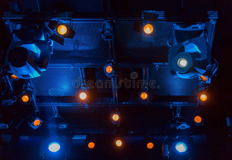 Lighting Equipment on the Ceiling of a Small Theater Stock Image ...