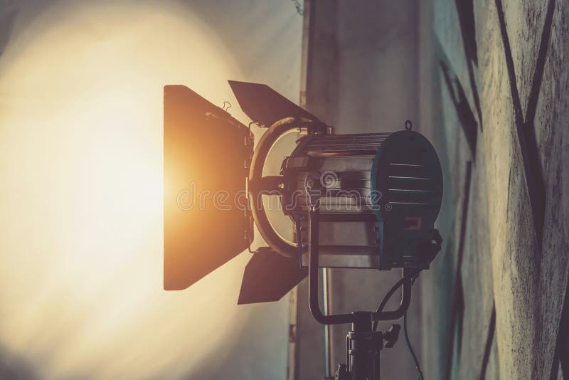 Lighting Equipment on the Set Stock Image - Image of production, event ...