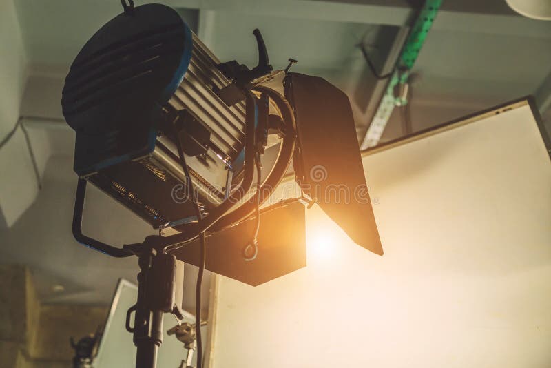 Lighting Equipment on the Set Stock Photo - Image of aged, backdrop ...