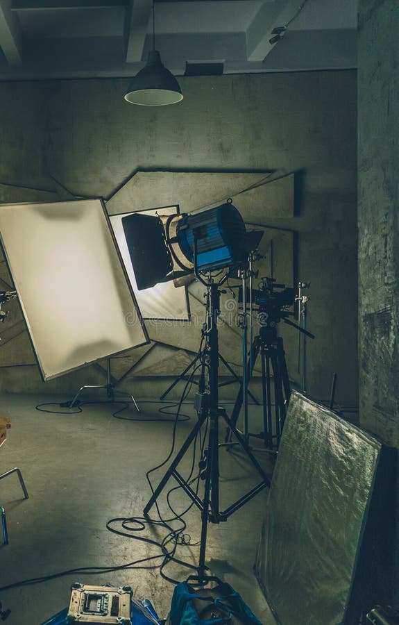 Lighting Equipment on the Set Stock Image - Image of industry ...
