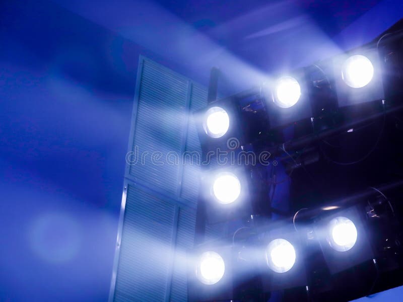 Lighting Equipment on the Stage. the Spotlight through the Smoke Stock ...