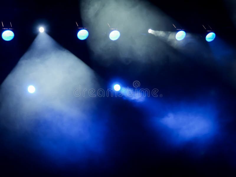 Lighting Equipment on the Stage. the Spotlight through the Smoke Stock ...