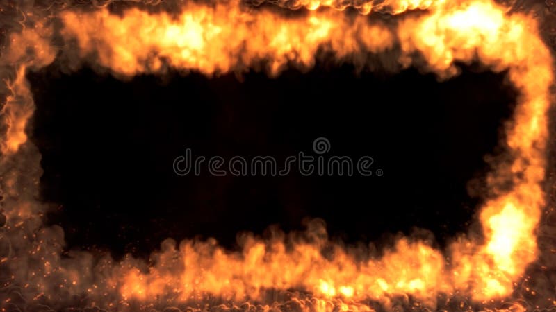 Lighting Fire with Sparks Square Frame, Isolated - Object 3D Rendering ...