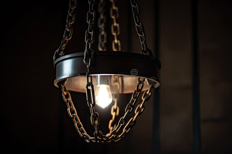 Lighting Fixture with Chain and Bulb Hanging from Ceiling Stock ...