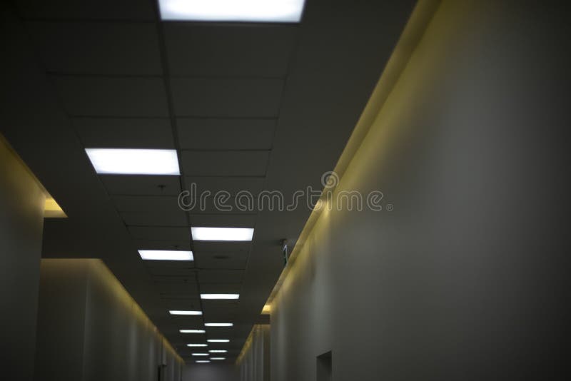 Lighting Fixtures on Ceiling. Details of Interior in Building Stock ...