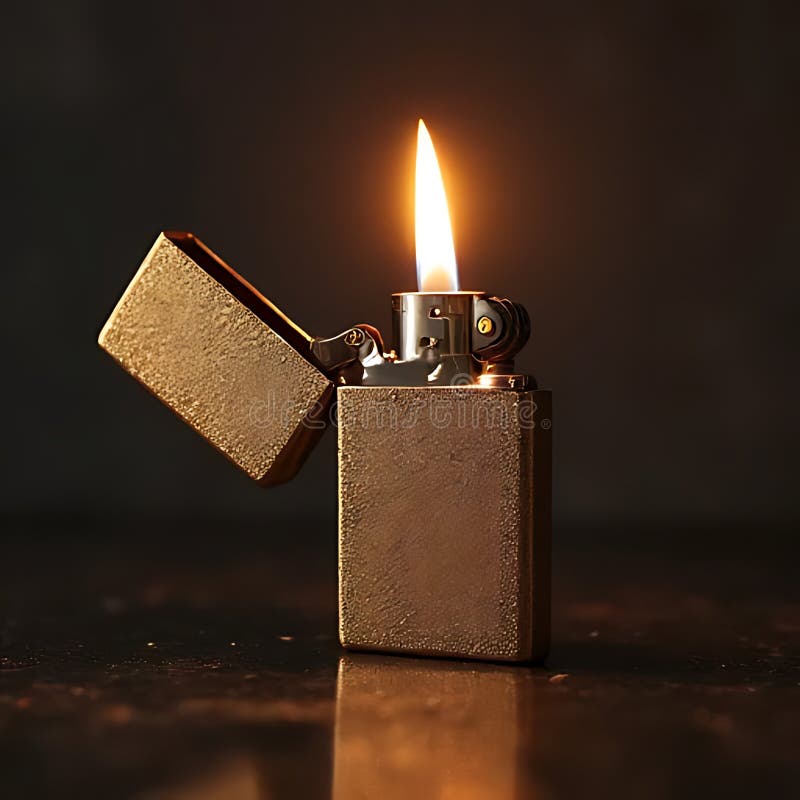 Lighting a Flame Close-up of a Lighter Product Photography Dark ...