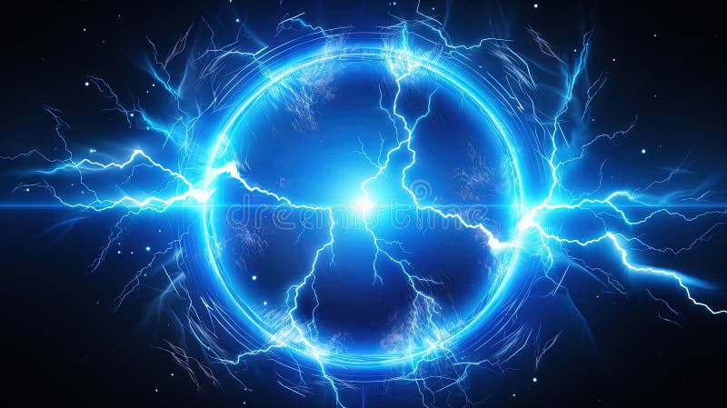 Lighting Flash in the Shape of Circle. Ring of Thunderstorm Lightning ...