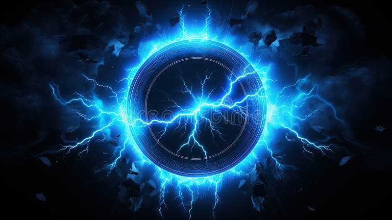 Lighting Flash in the Shape of Circle. Ring of Thunderstorm Lightning ...