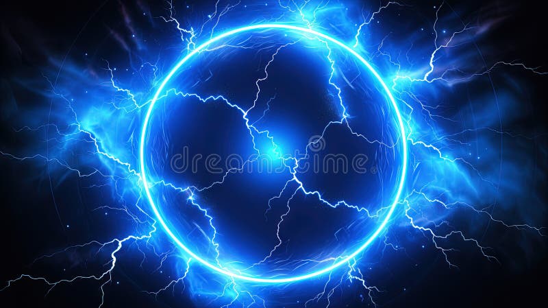 Lighting Flash in the Shape of Circle. Ring of Thunderstorm Lightning ...
