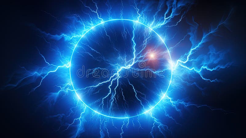 Lighting Flash in the Shape of Circle. Ring of Thunderstorm Lightning ...