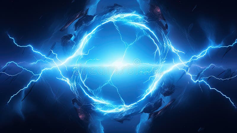 Lighting Flash in the Shape of Circle. Ring of Thunderstorm Lightning ...