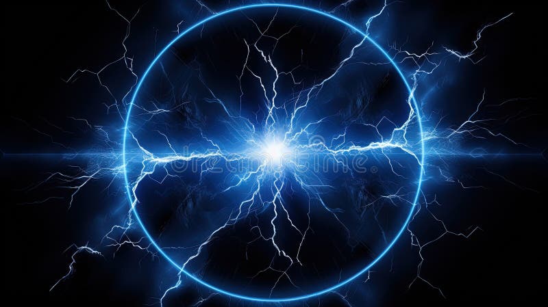 Lighting Flash in the Shape of Circle. Ring of Thunderstorm Lightning ...